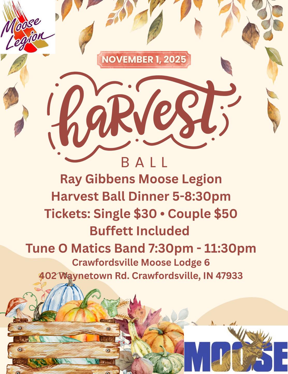 harvest ball at Moose Lodge | Montgomery County Visitors & Convention ...